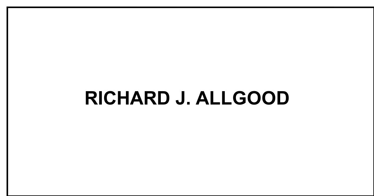 Obituary: RICHARD J. ALLGOOD