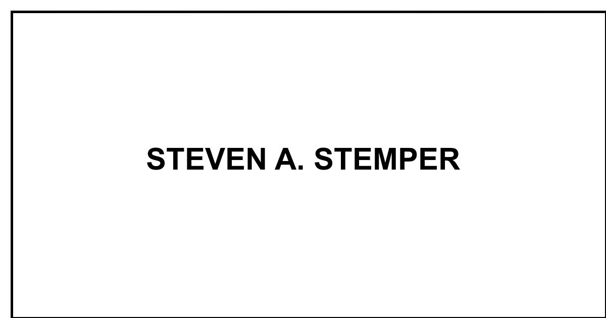 Obituary: STEVEN A. STEMPER
